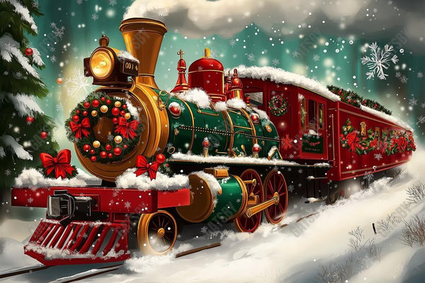 Gatsby Fine Art Christmas Train Photography Backdrop Gbsx-01126 ...