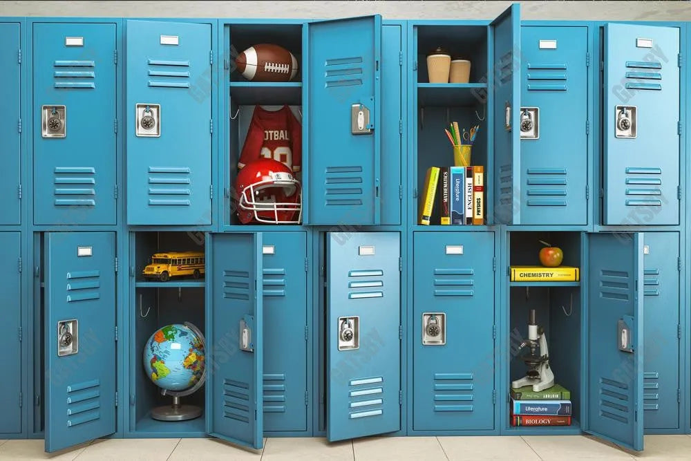 Back To School Locker Photography Backdrop GBSX-99637 – Gatsby Backdrop