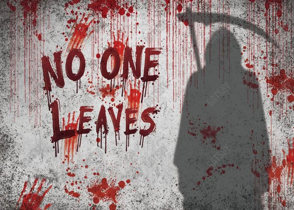 Halloween No One Leaves Wall Backdrop – Gatsby Backdrop