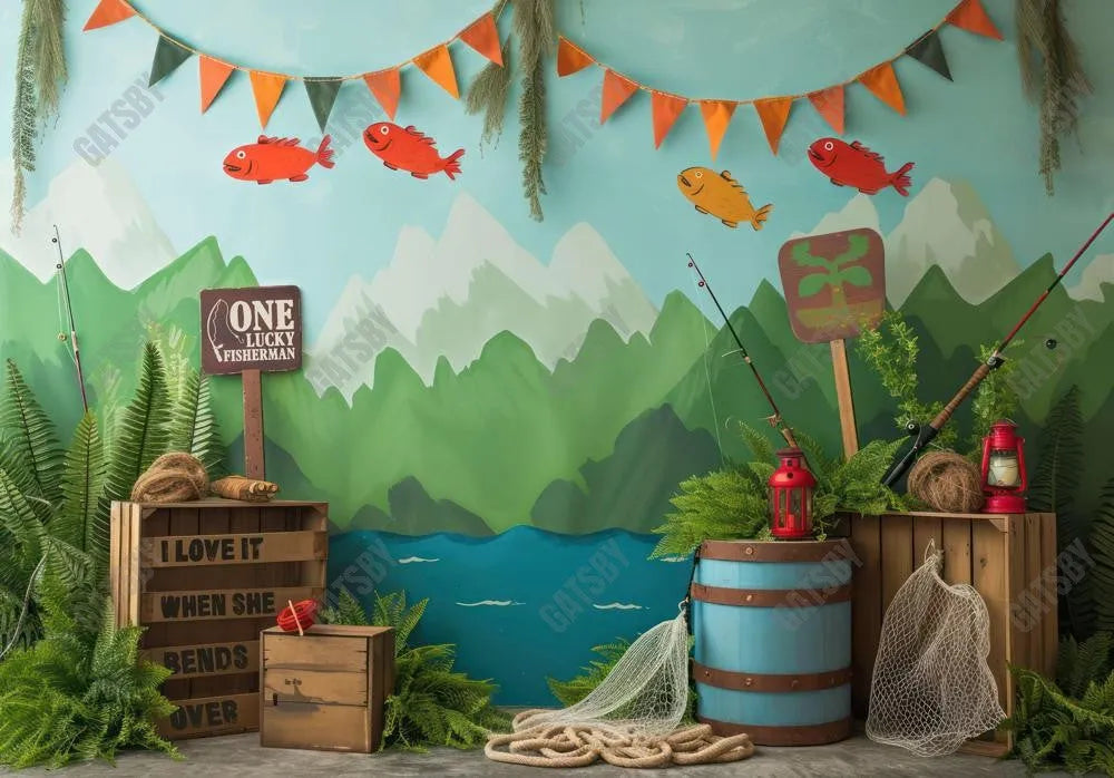 Kids Fishing Forest Backdrop – Gatsby Backdrop