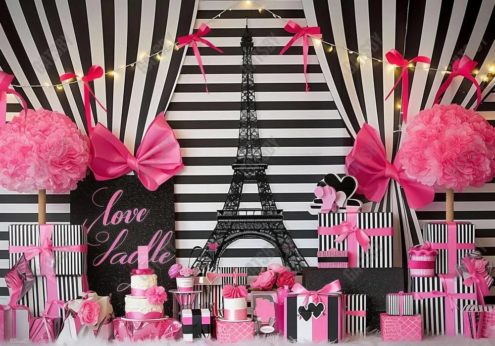 Pink Paris Birthday Party Backdrop – Gatsby Backdrop
