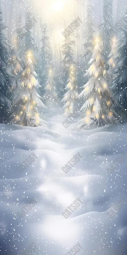Snowy Winter Scene Photography Backdrop GBSX-99906 – Gatsby Backdrop