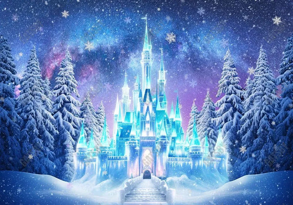 Winter Magic Ice Castle Backdrop – Gatsby Backdrop